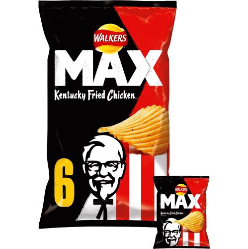 Walkers Max Original Recipe Chicken Multipack Crisps (6 x 27g ...